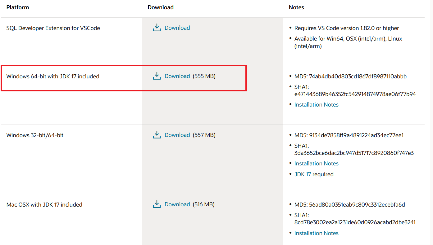 Windows ORACLE DATABASE 설치와 SQL Developer 설치