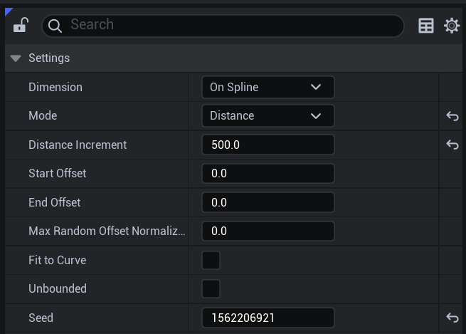 Unreal Engine PCG Static Mesh on Spline