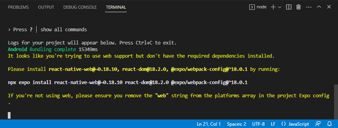 [expo] 2. expo로 앱 만들기 - expo go 설치 및 web 화면 열기