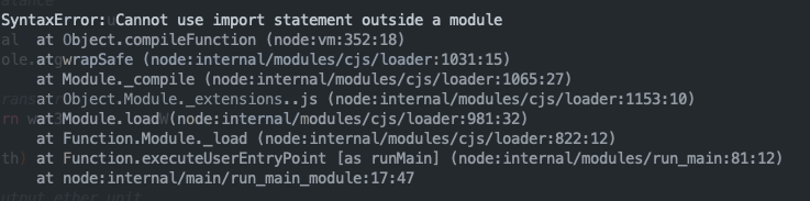 SyntaxError: Cannot use import statement outside a module 해결 — 개발 흔적