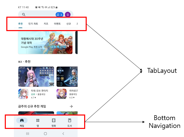[Android] TabLayout(탭 레이아웃) 구현