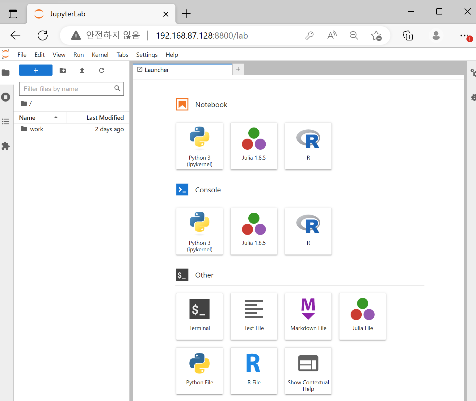 [Docker] Jupyter/datascience-notebook 구축 하기