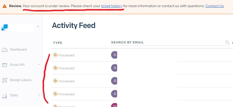 sendGrid 메일 전송안되는 오류 (Processed에 멈춰 있음)