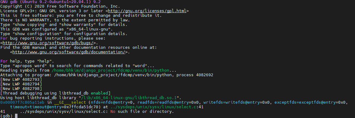 gdb 로 liunx python process 디버깅하기