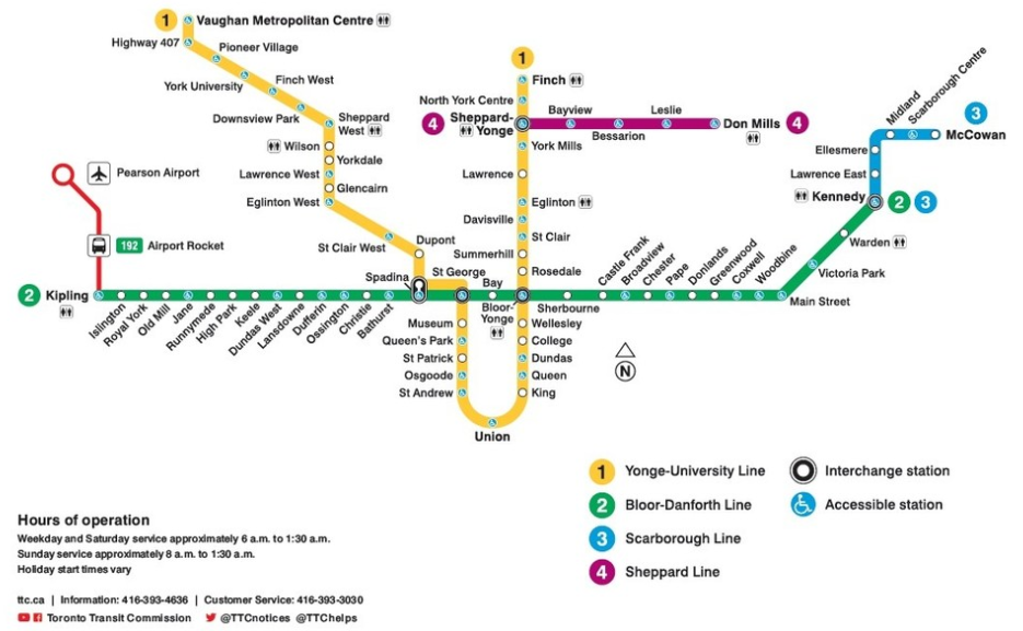 캐나다 워킹홀리데이 팁 - 공항에서 토론토 다운타운으로 가는 방법(2. TTC - 지하철과 버스)