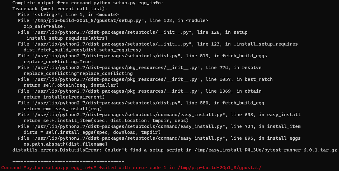 Ubuntu Command Python Setuppy Egginfo Failed With Error Code 1 In Tmppip Build 2op18