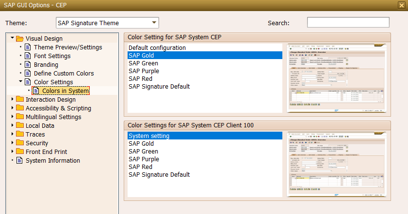 SAP GUI Tip - SAP GUI Color setting by system,[SOL 019]