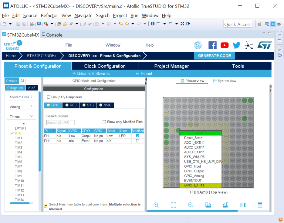 STM32F746G DISCOVERY - GPIO(EXTI)