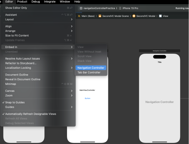 [Swift] Stroyboard Navigation Controller를 활용한 화면이동 — 권군 개발일기장