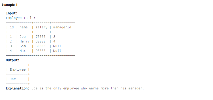 [LeetCode 181번 / MySQL] 181 : Employees Earning More Than Their ...