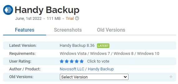 Handy Backup 무료 다운로드