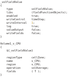 OpenFOAM 내 volFieldValue post processing (functionObjects)