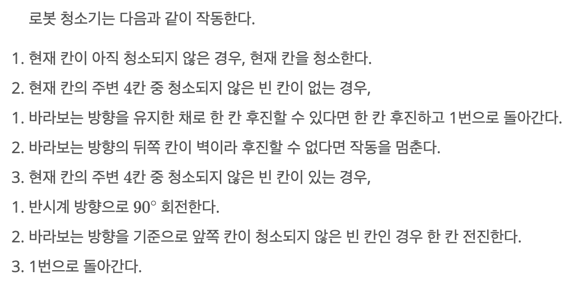 [BOJ] 14503: 로봇청소기 (JAVA)