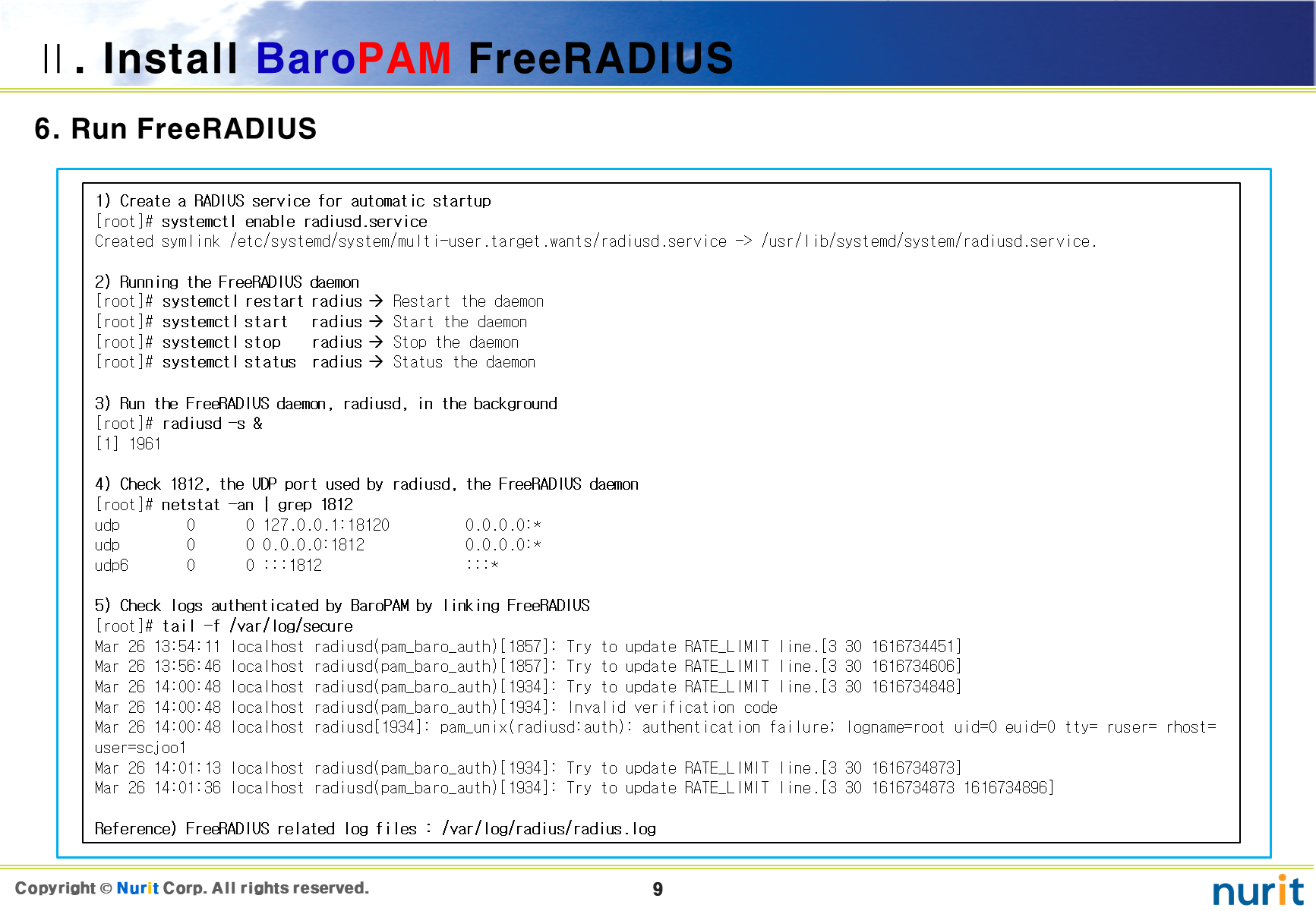 BaroPAM Solution Installation Summary (FreeRADIUS)
