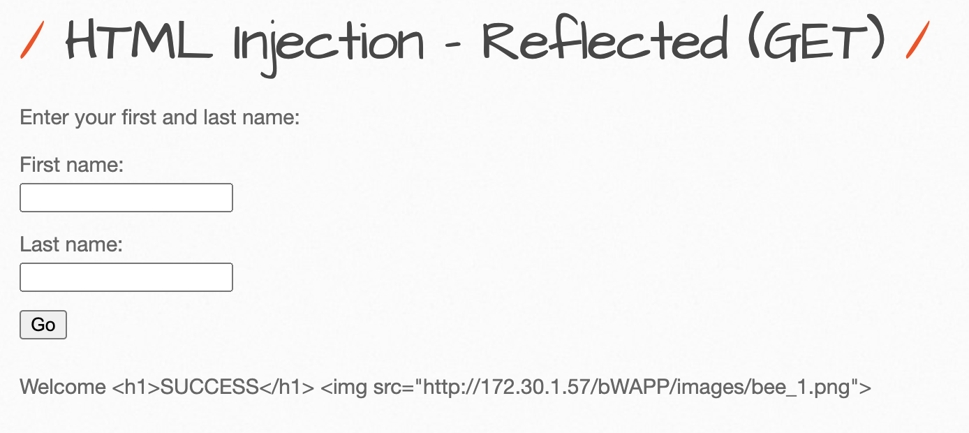 [bWAPP] HTML Injection - Reflected(GET)