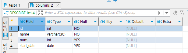 Not Null 제약조건 