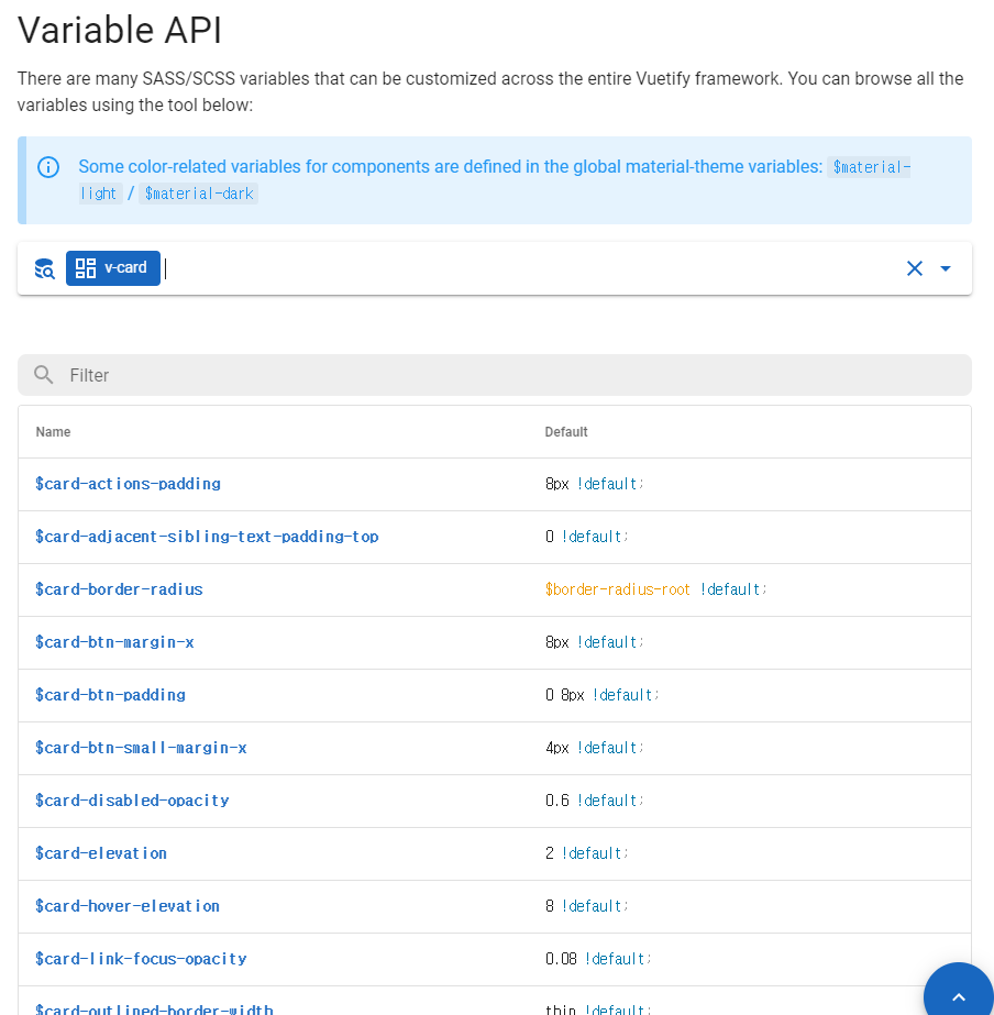 vuetify SASS Variables를 활용한 Style Custom — 기록하는 습관.