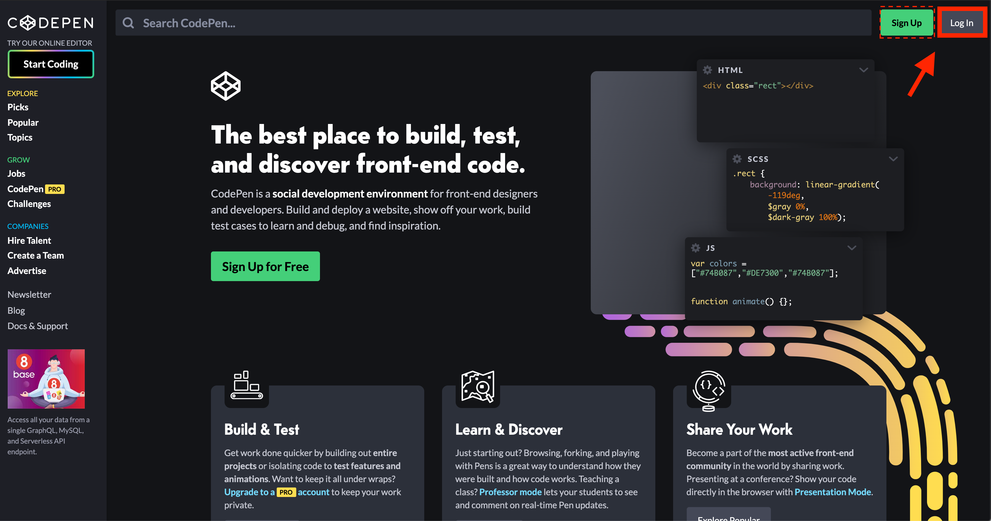 코드펜 codepen - HTML CSS Javascript 코드 테스트 / 미리복