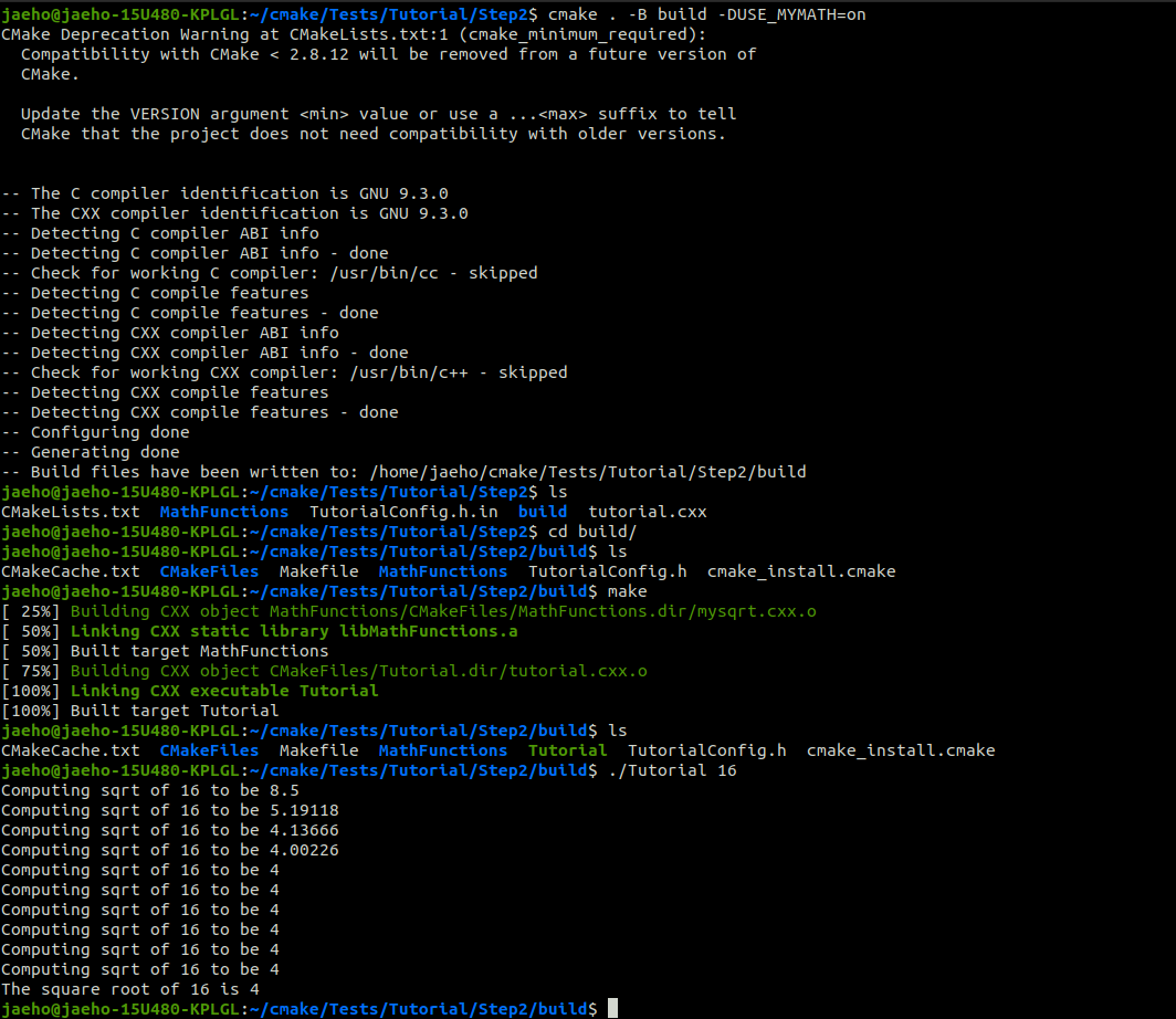 [CMAKE] option() / add_subdirectory() / target_link_libraries() / add_library()