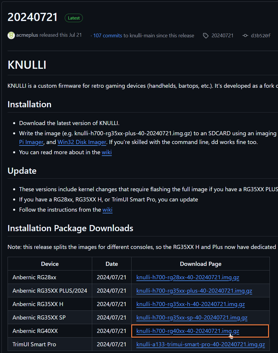 RG40XX H - Knulli 커스텀 펌웨어 설치 가이드 및 초간단 후기