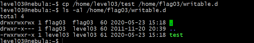 [Exploit-Exercises: Nebula] level03 풀이