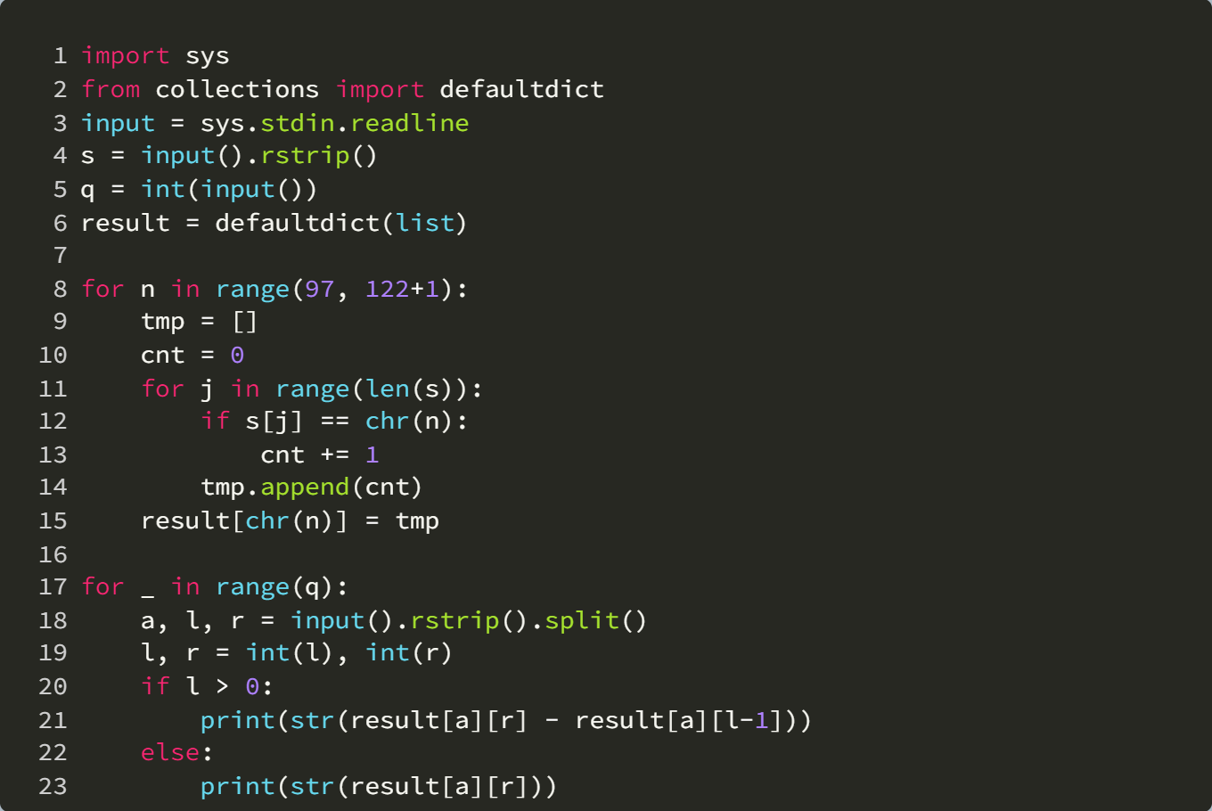 [BOJ_16139] 인간-컴퓨터 상호작용