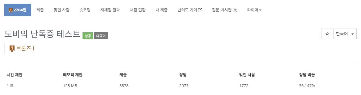 [ BOJ ] 2204 : 도비의 난독증 테스트 ( BRONZE 1 ) / C, Python