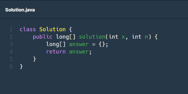 [Programmers] Lv1_x만큼 간격이 있는 n개의 숫자 (JAVA/C++)