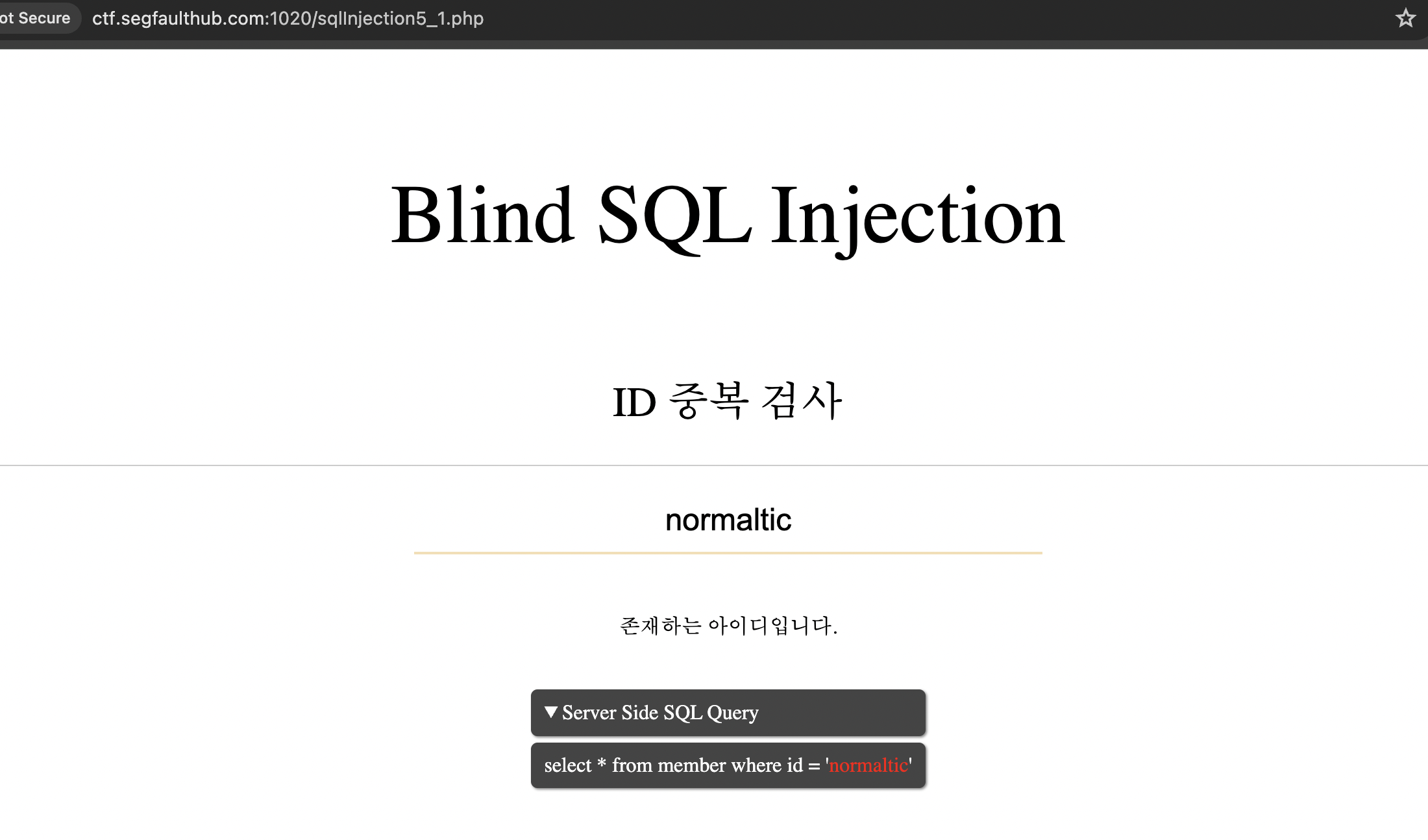 SQL Injection - Blind Practice :: 낭만있는 컴퓨터와의 대담집