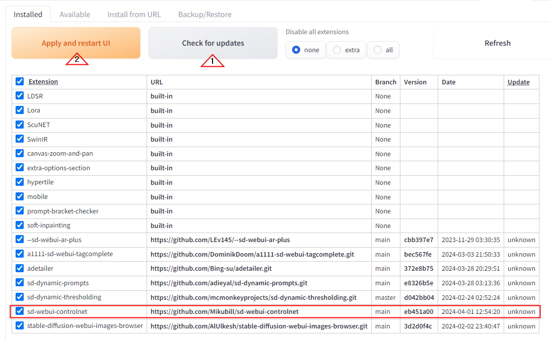 Stable Diffusion - ControlNet and IP Adapter Models 설치