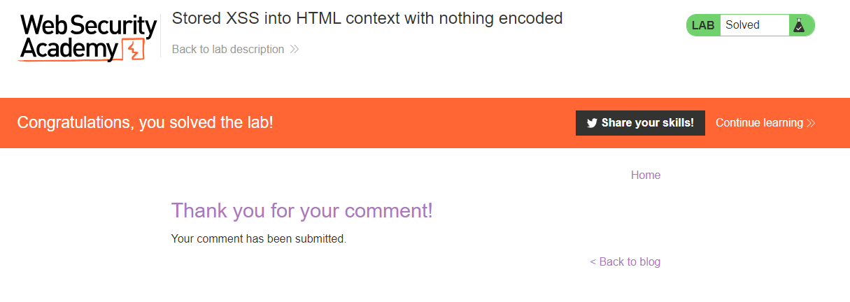 [PortSwigger] Write Up - Lab: Stored XSS into HTML context with nothing encoded 풀이 — 보안이랑 개발함