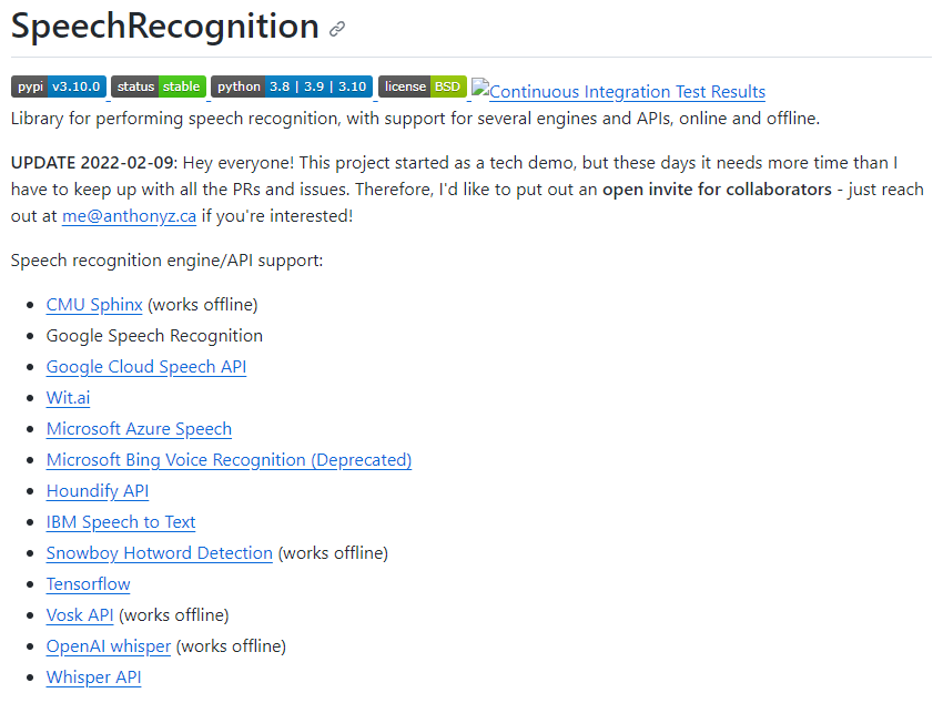 Speech recognition 라이브러리 api 추가하기 — Let's be Developers