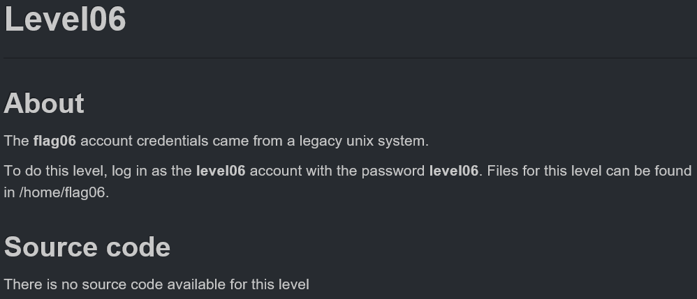 [Exploit-Exercises: Nebula] level06 풀이