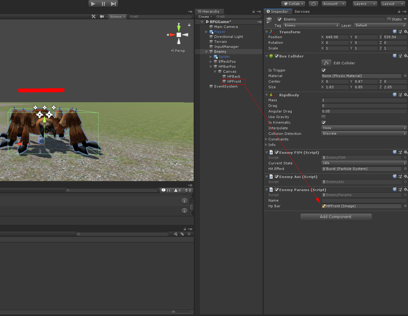 unity 유니티 게임 만들기 RPG 게임만들기 16 몬스터 HP Bar 연동하기 :: SuperGame