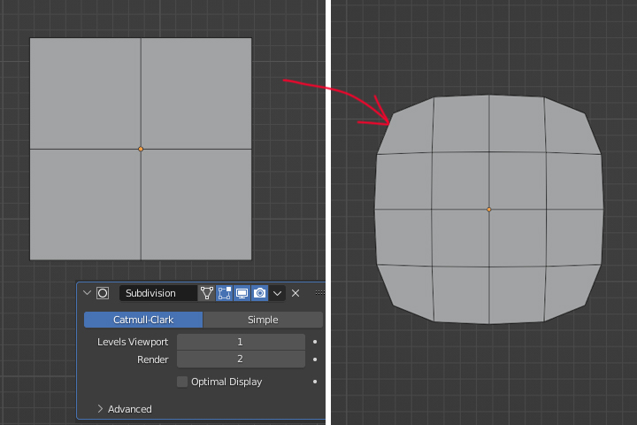 [blender modeling] 01. subdivide modifier 사용하기 (1)