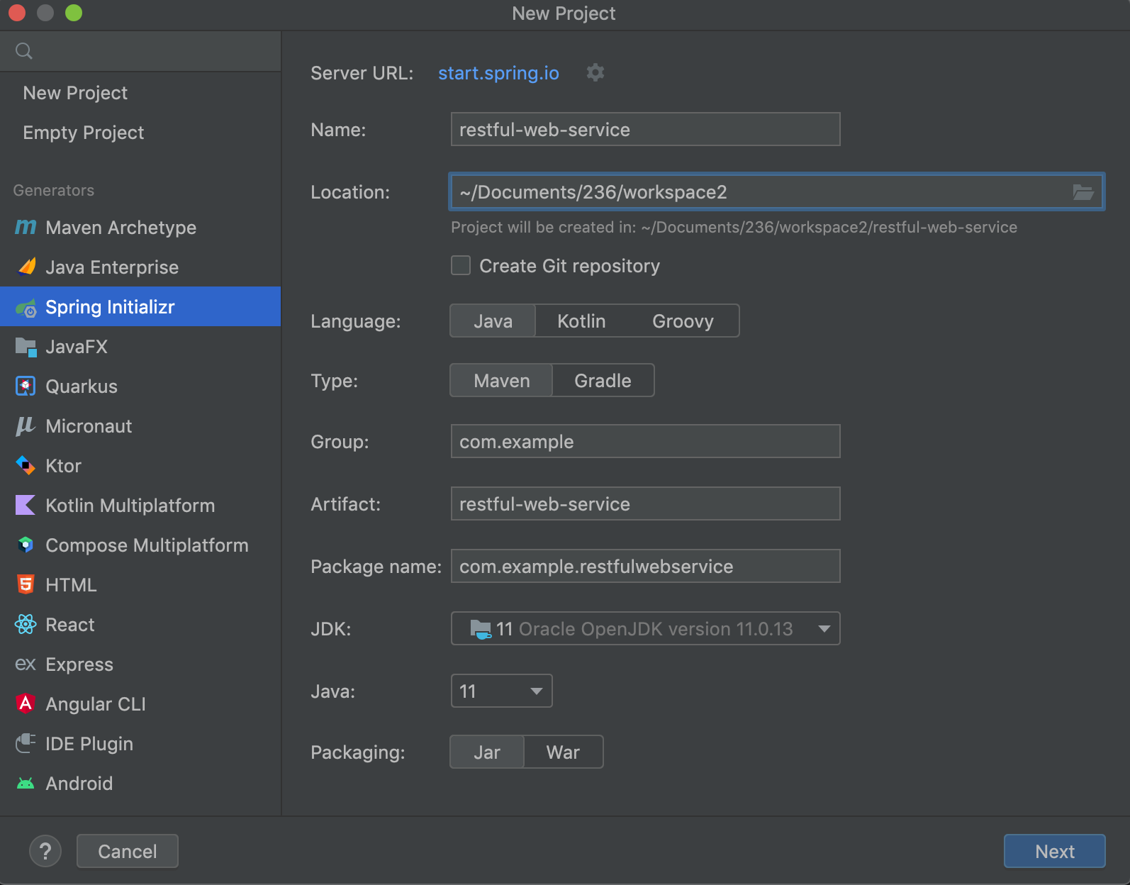Springboot Intellij 프로젝트 생성