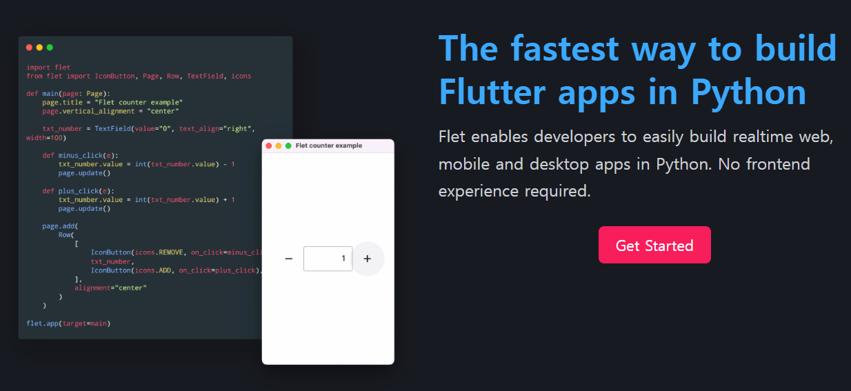 Flet: Python Flutter GUI 앱 :: PROGRAMMING PER SE