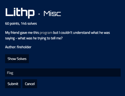 [Misc] Lithp :: hacking_security