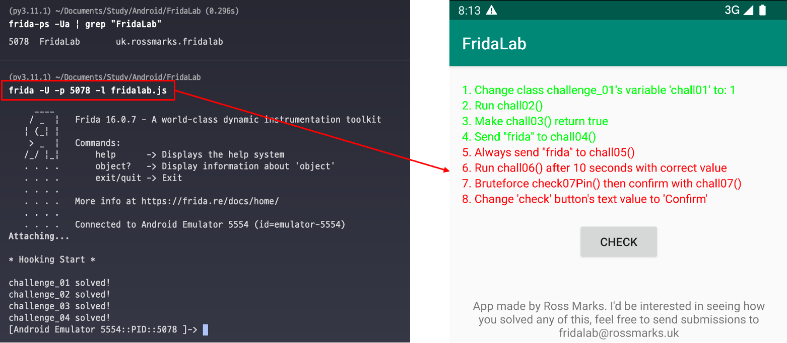 FridaLab Write Up - Challenge 04. chall04()에 "Frida"를 전달하라.