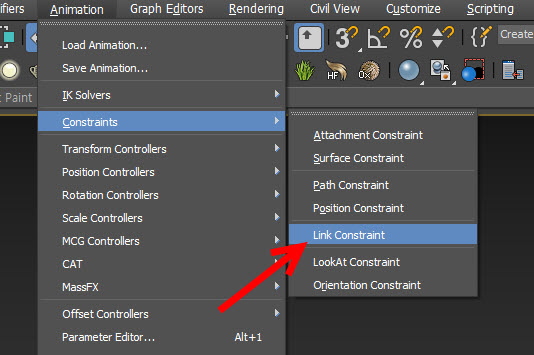3D맥스에서 오브젝트를 링크하는 두가지 방법(select and link tool, link constraints)