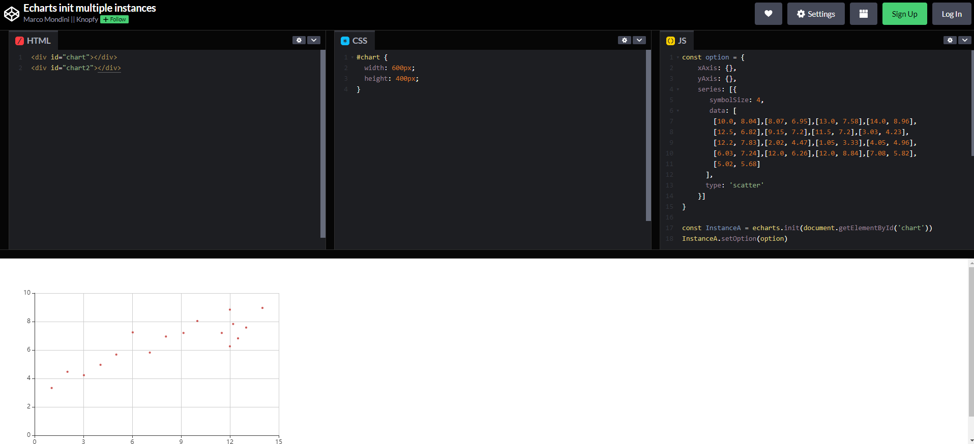 ECharts 스크립트 테스트 해볼 수 있는 사이트