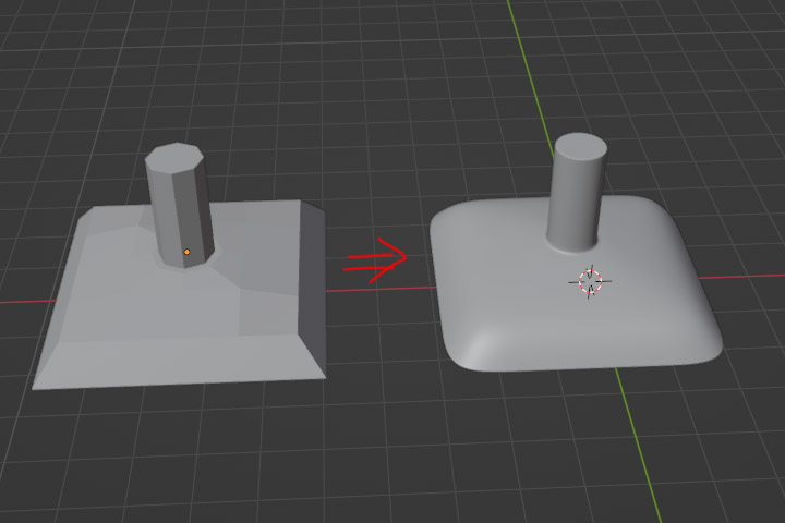 [blender modeling] 01. subdivide modifier 사용하기 (3)