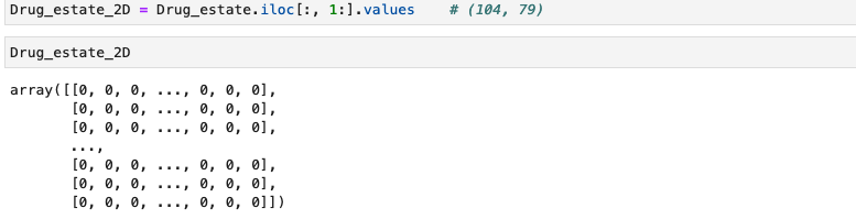 Python Pandas Dataframe 을 Tensor Array 로 변경하기 Dfvalues