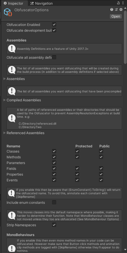 Unity - Obfuscator 메뉴얼