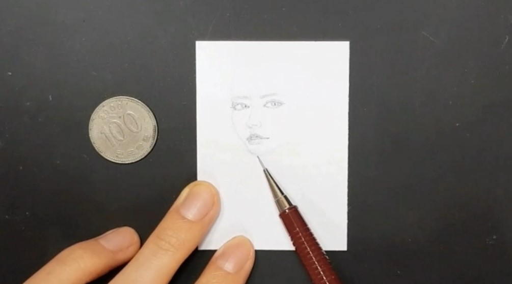 여자 뒷모습 그리기, 뒤돌아보는 여자 얼굴 드로잉