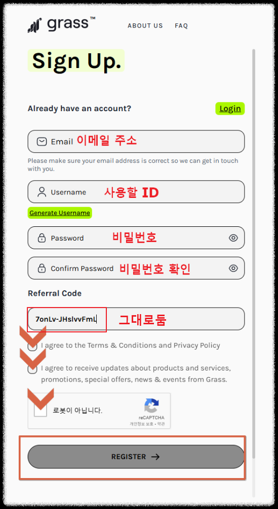 GRASS 코인 무료 채굴 방법