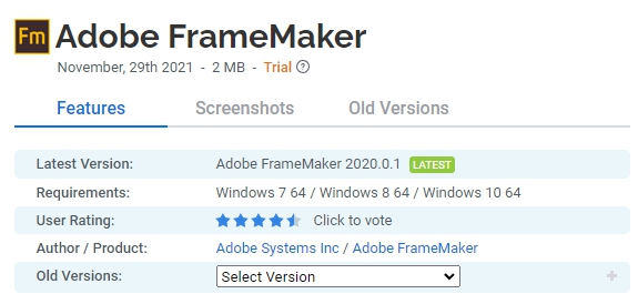 Adobe FrameMaker 무료 다운로드