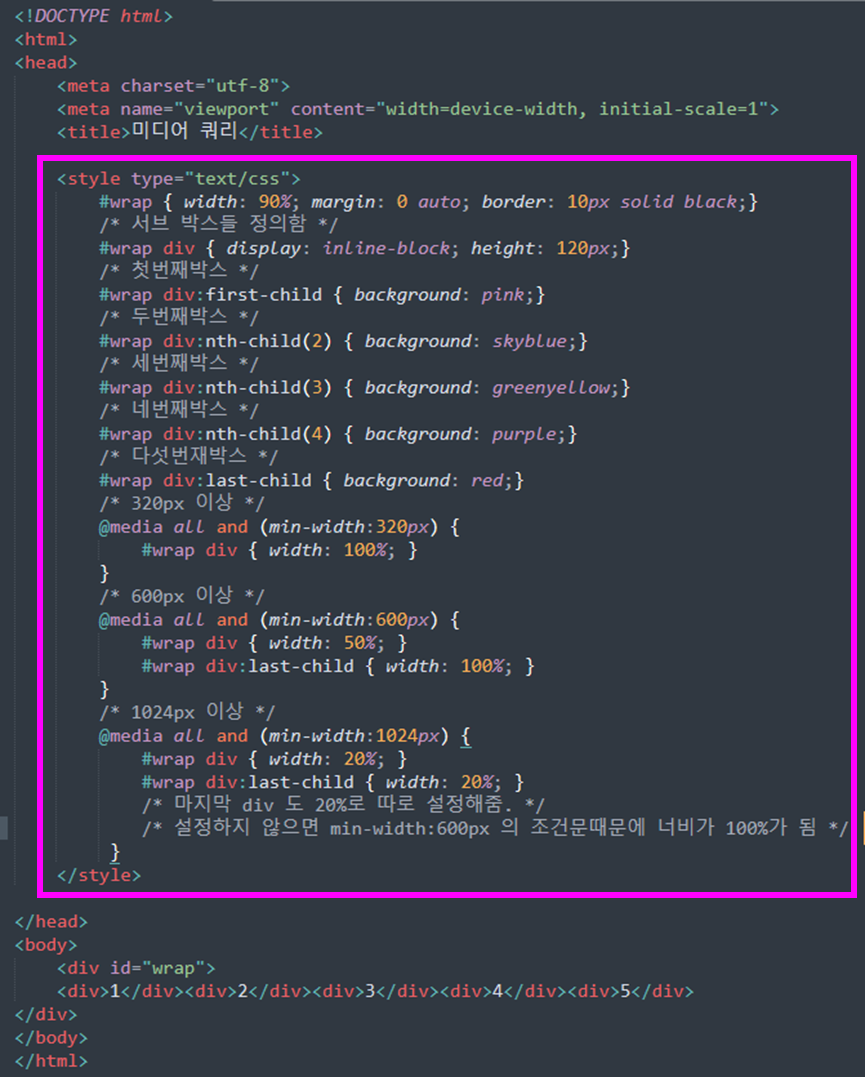 CSS3 미디어 쿼리