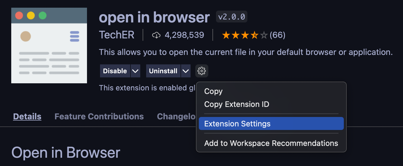 [VS Code] Open in browser 설치 및 크롬(default)으로 실행