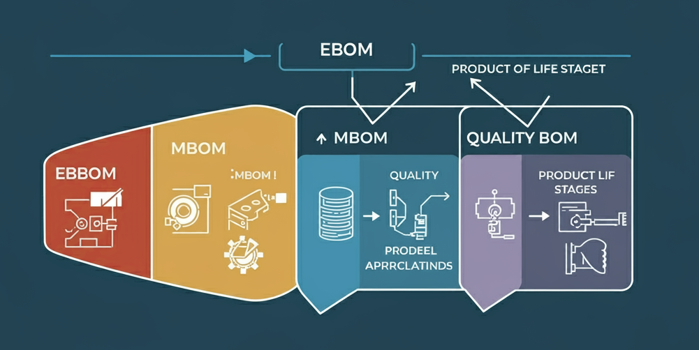 제조업 필수 자료, BOM(자재명세서)에 대한 모든 것: EBOM, MBOM, QBOM, 품질 BOM까지 완벽 정리